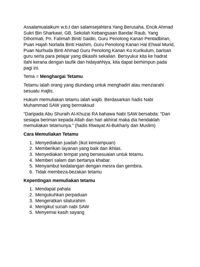 Maksud Tetamu | PDF
