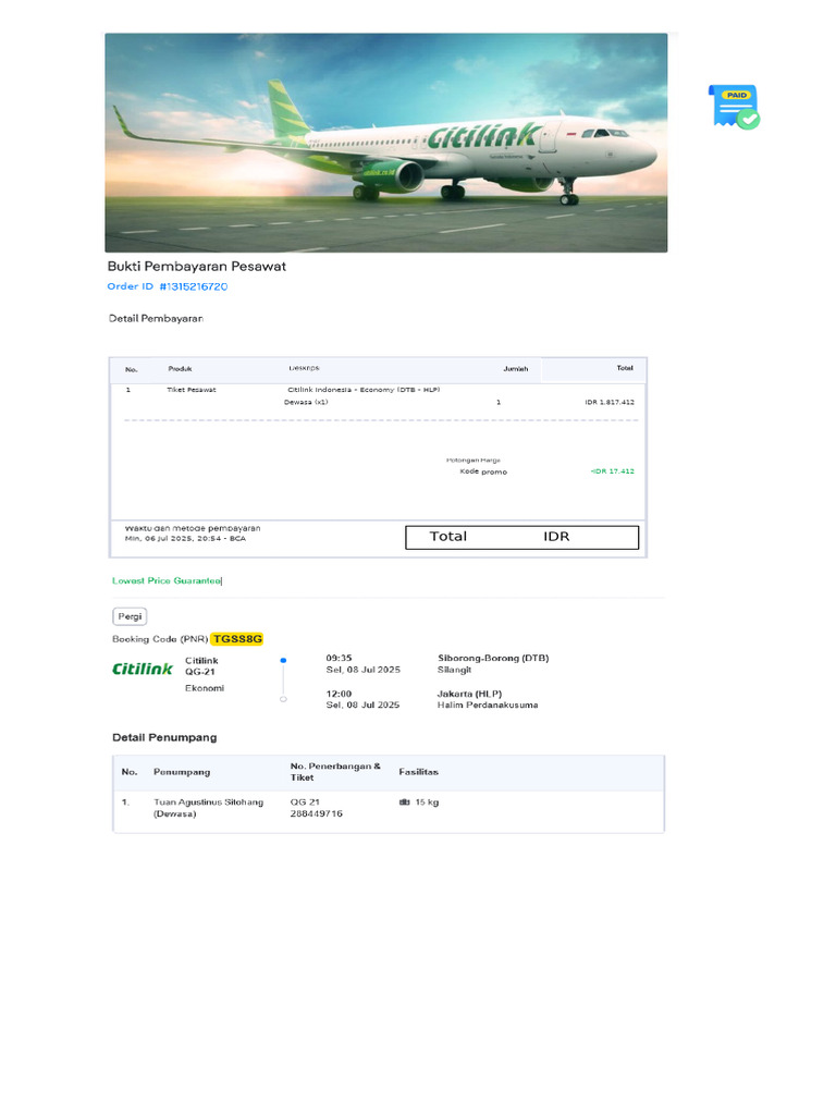 Order ID | PDF