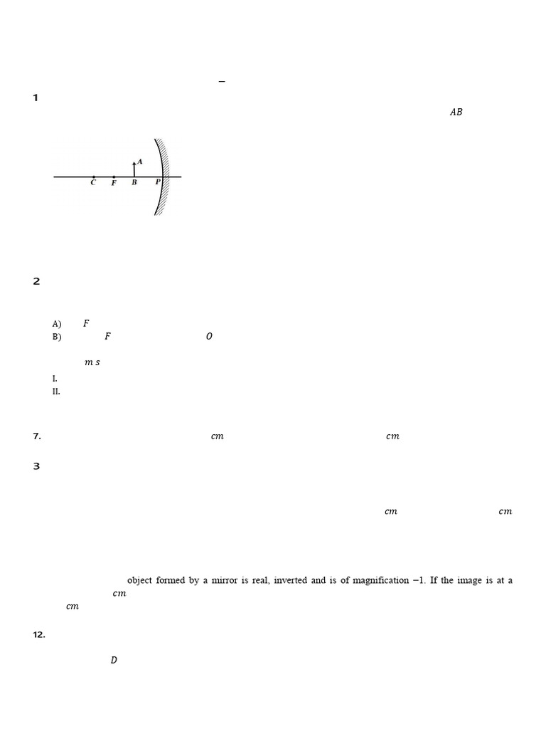 Light - Reflection and Refraction Previous Years Questions | PDF ...