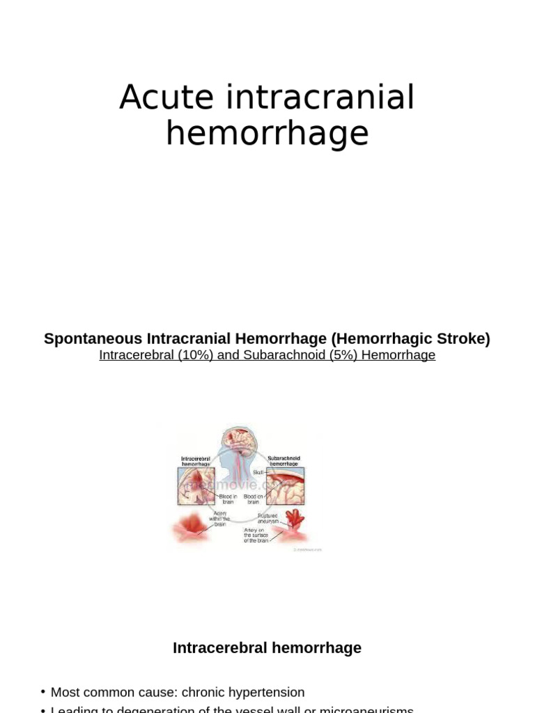 Acute Intracranial Hemorrhage Overview | PDF | Stroke | Medicine