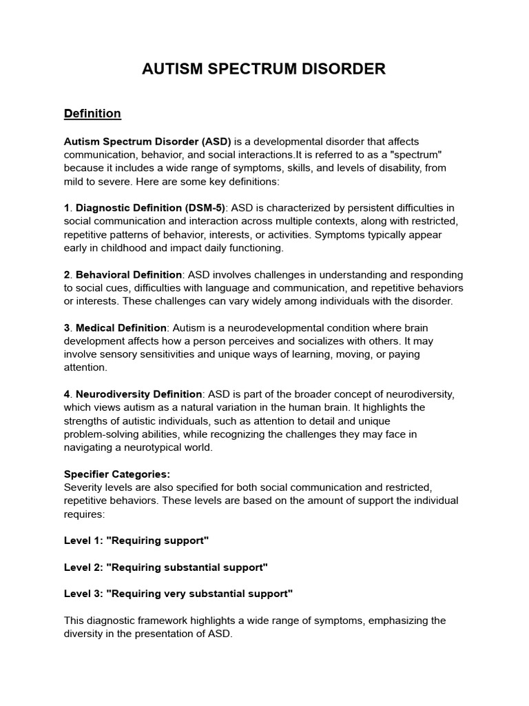 Understanding Autism Spectrum Disorder | PDF | Autism | Asperger Syndrome