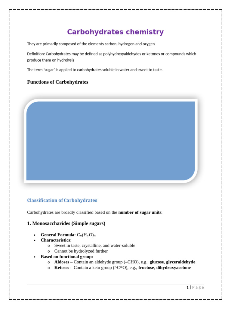 Carbohydrates Chemistry | PDF | Carbohydrates | Glucose