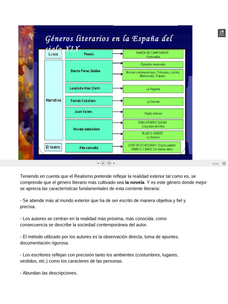 Generos Literarios Del Realismo Español | PDF | Realismo literario ...