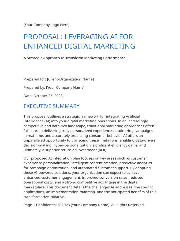 AI-Driven Digital Marketing Proposal | PDF | Artificial Intelligence ...