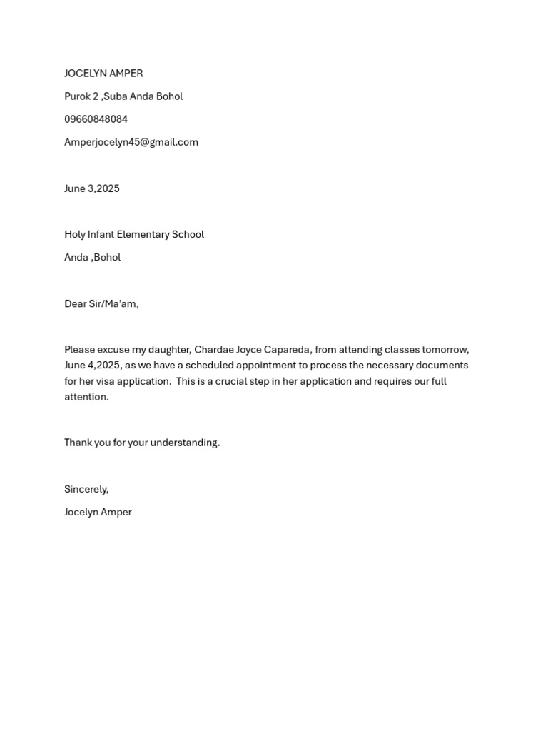 I Am Sharing 'Excuse Letter' With You | PDF