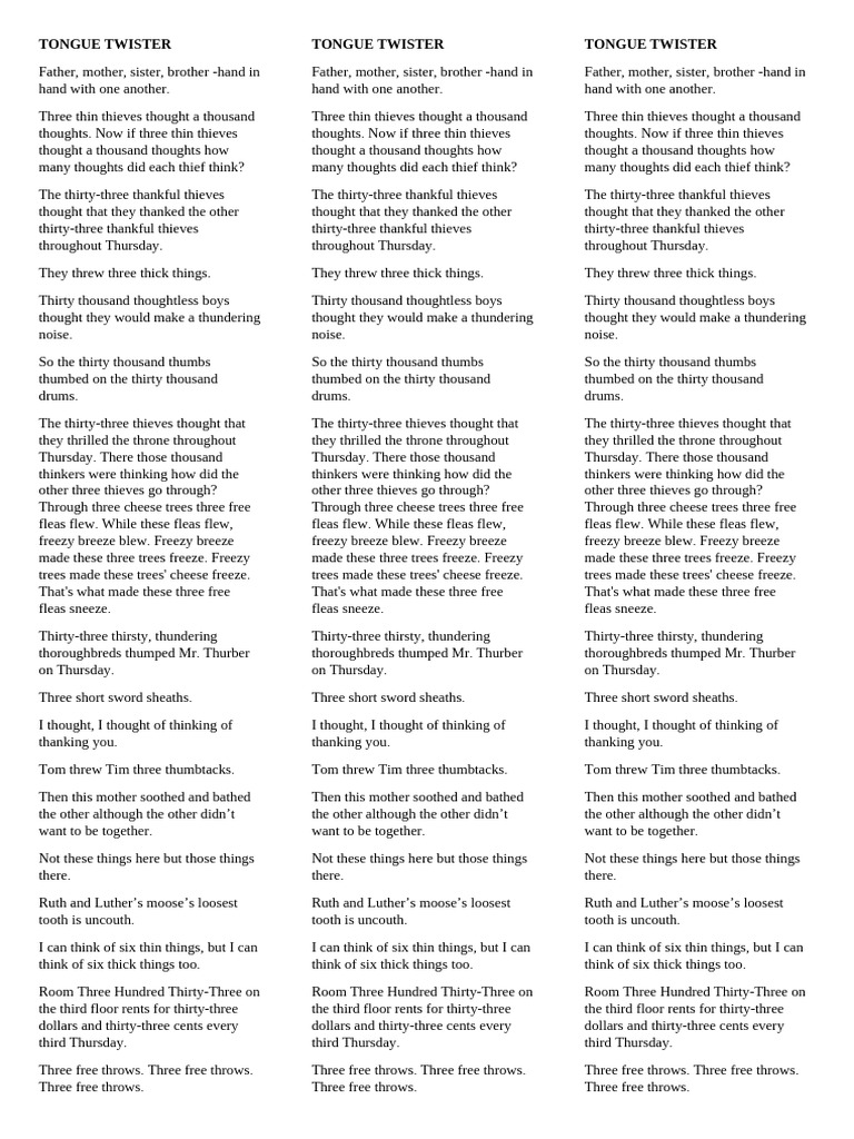 Tongue Twister | PDF