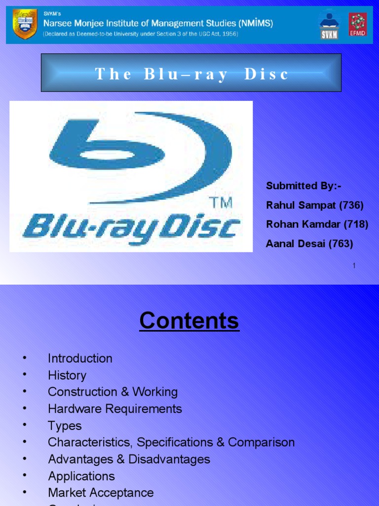Blu Ray Disc Ppt. Final | PDF | Blu Ray | Dvd