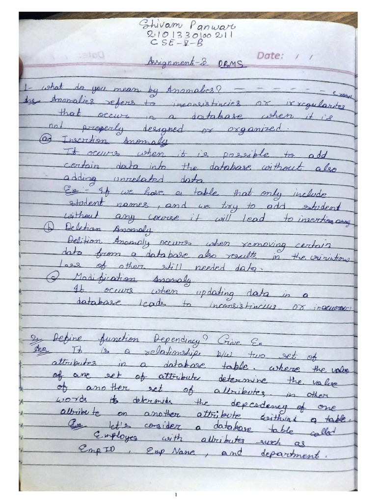 Dbms Assignment 3-1 | PDF