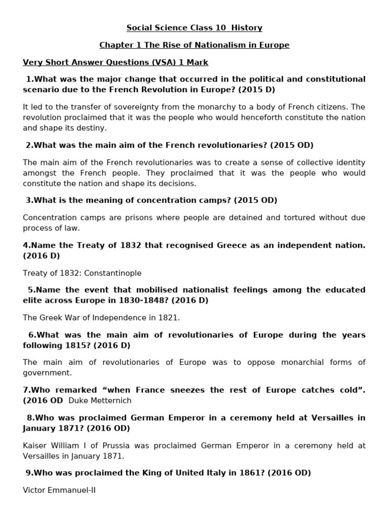 Social Science Class 10 Notes | PDF | Balkans | Kingdom Of Prussia