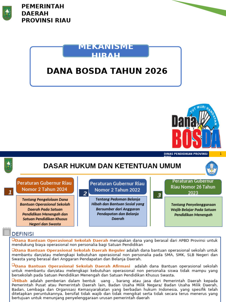 Mekanisme Hibah BOSDA 2026 | PDF