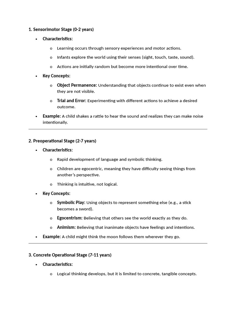 Understanding Piaget's Sensorimotor Stage | PDF