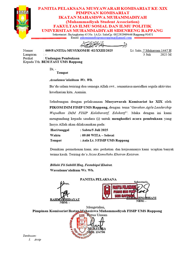 Undangan Bem Fast Ums Rappang | PDF