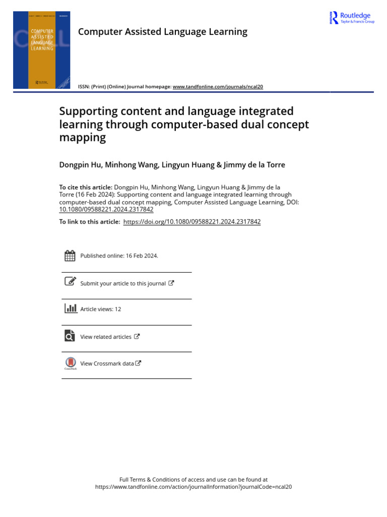 Supporting content and language integrated learning through computer-based dual concept mapping ...