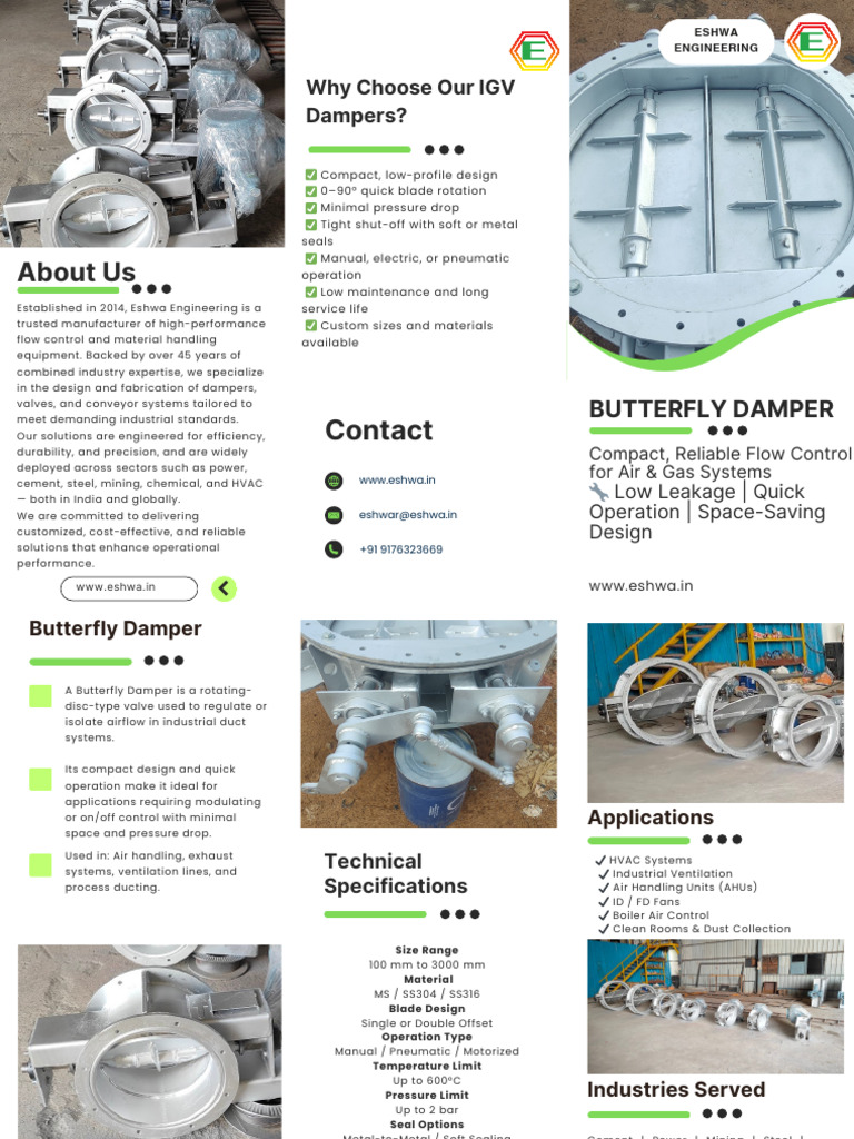 Compact Butterfly Damper Solutions | PDF | Valve | Equipment