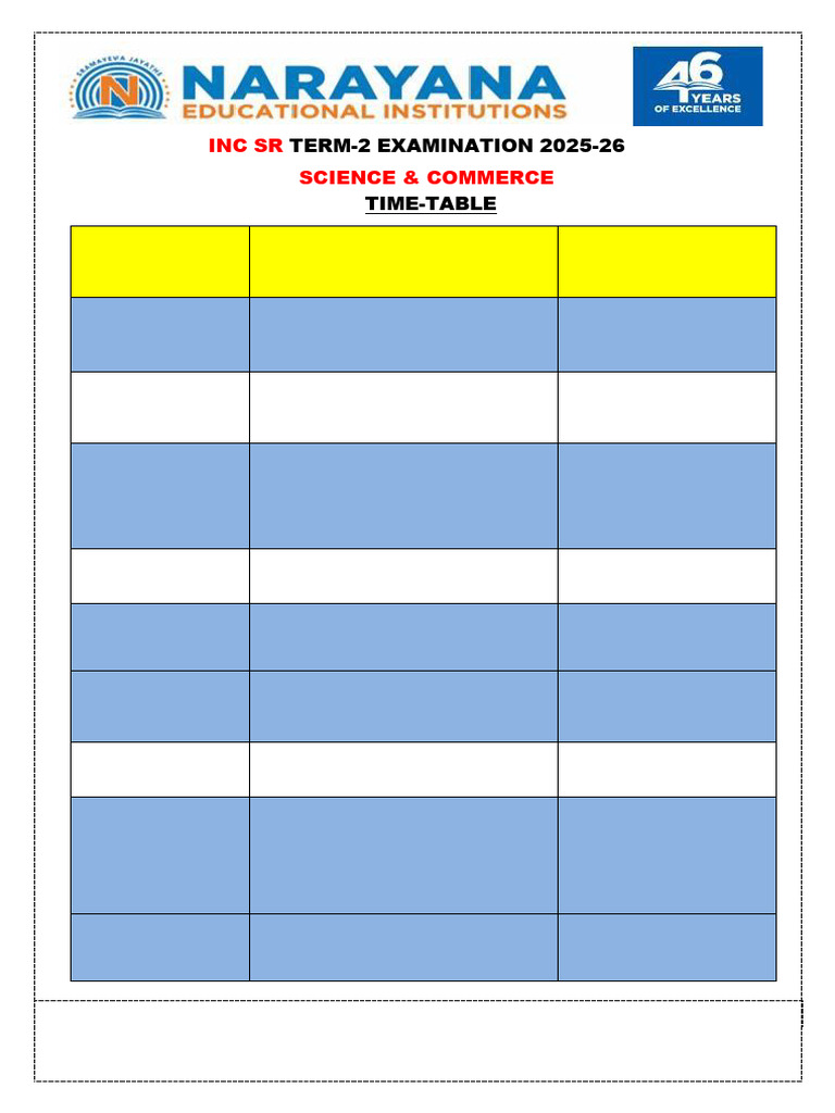 Revised SR Term-2 Timetable & Syllabus 2025-26 | PDF | Integral ...