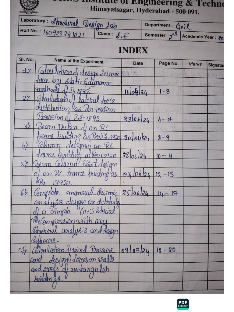 Structural Design Lab Record | PDF