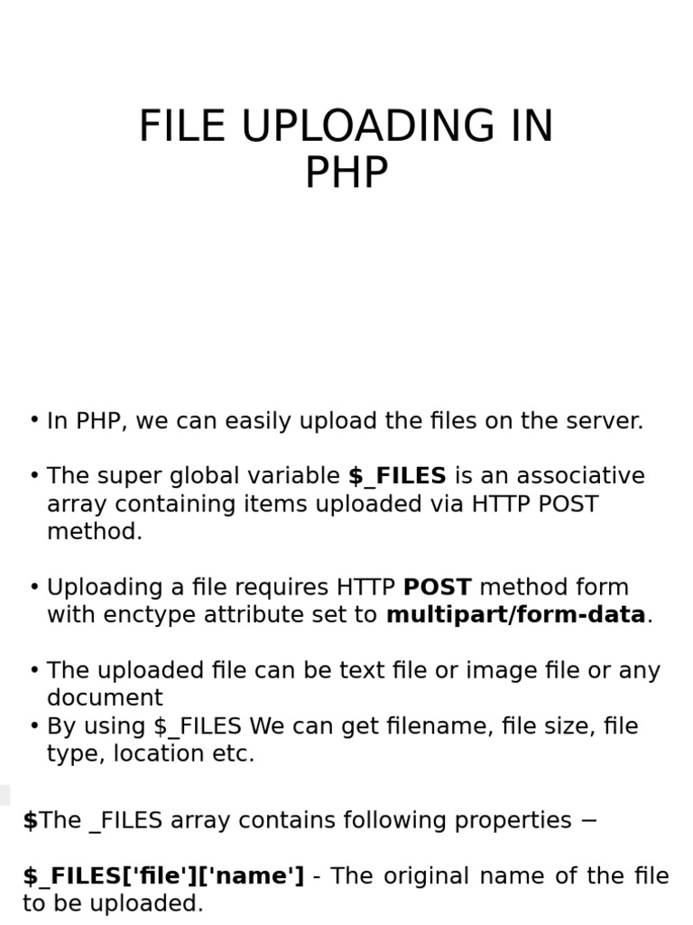 File Uploading in PHP | PDF
