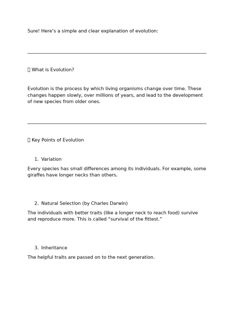 Understanding Evolution: Key Concepts | PDF