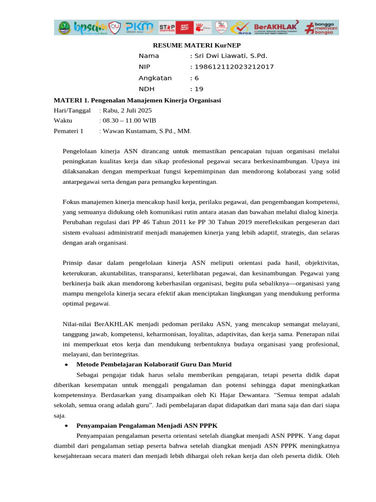 Resume Materi Manajemen Kinerja ASN | PDF