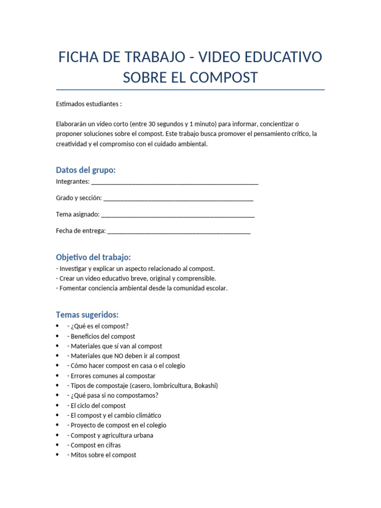 Proyecto Educativo 2 Compost | PDF | Compost | Creatividad