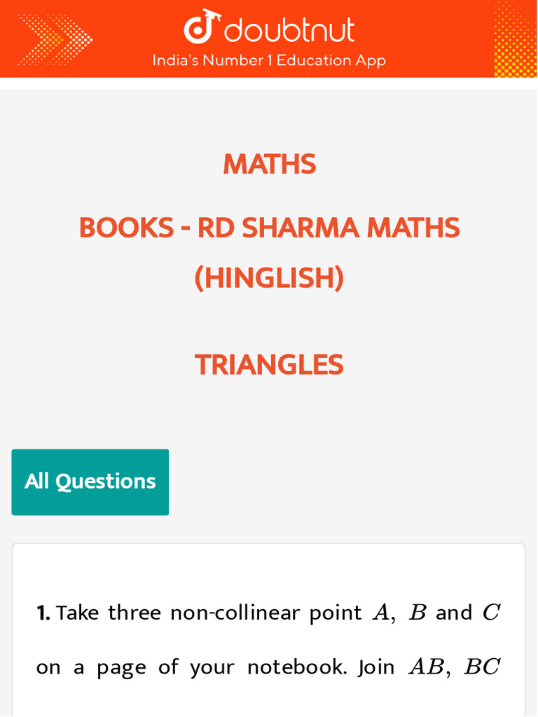 Books Doubtnut Question Bank | PDF | Triangle | Geometric Shapes