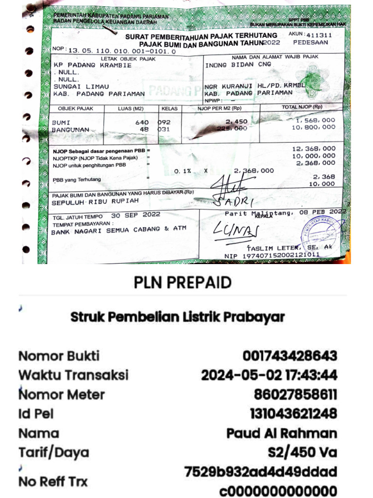 PBB PLN Registrasi | PDF