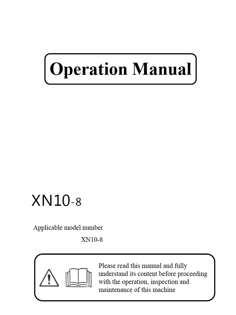 XN10-8 Excavator Operation Manual | PDF | Safety | High Voltage