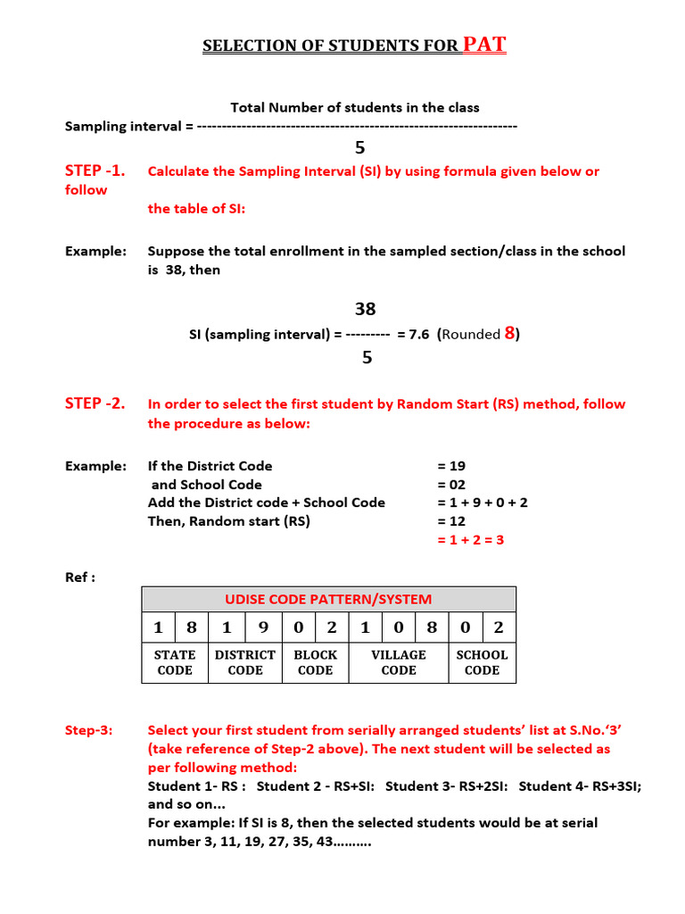 Student Sampling Process | PDF