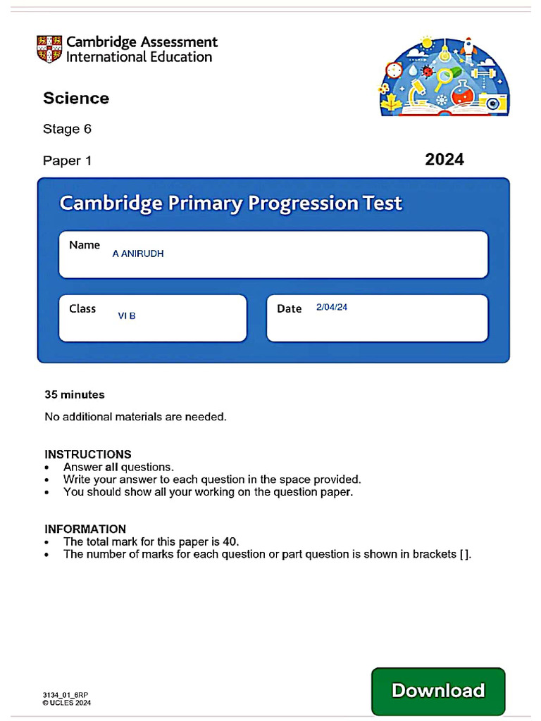 Stage 6 Science 2024 | PDF