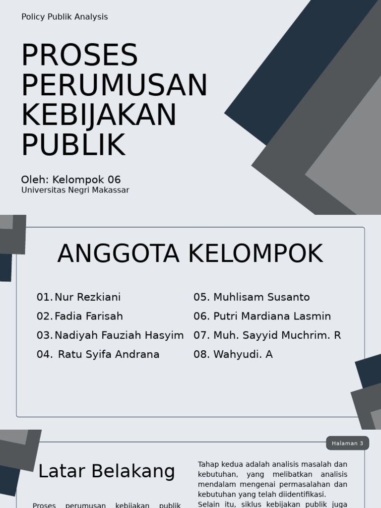 Proses Perumusan Kebijakan Publik | PDF