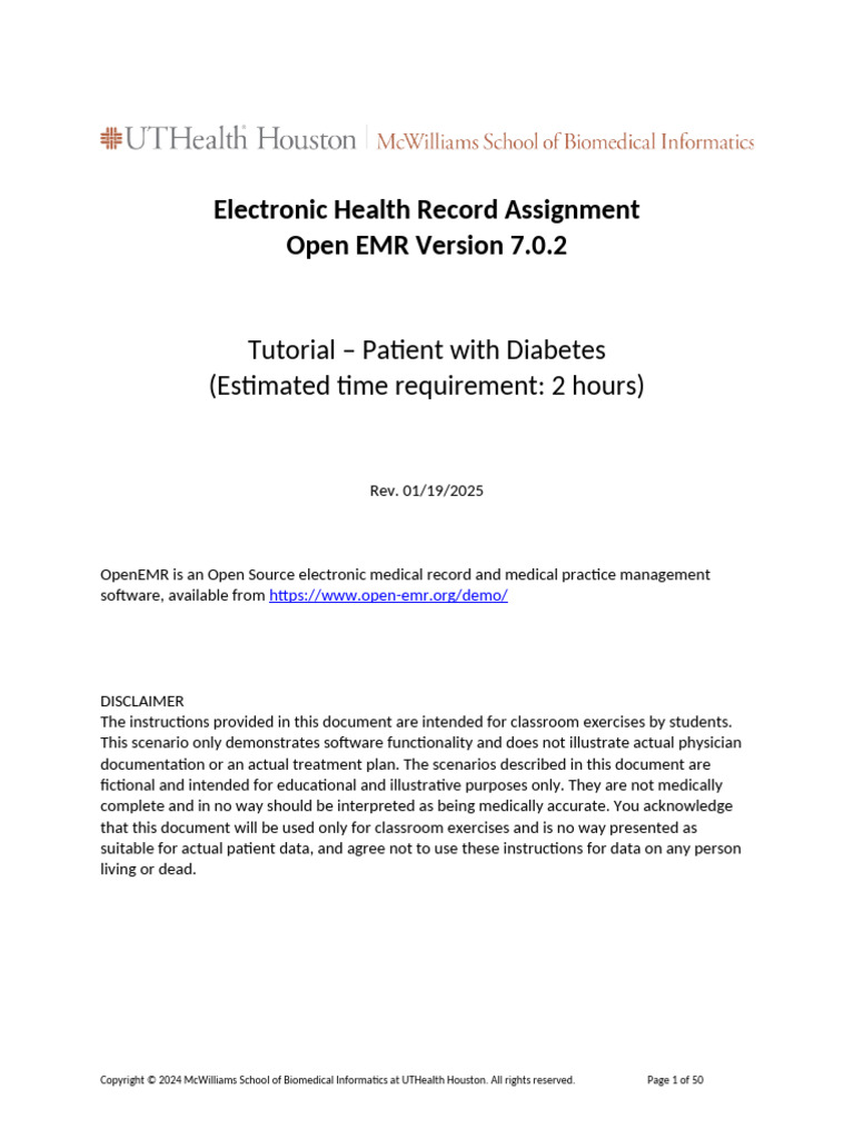 OpenEMR Assignment Instructions | PDF | Electronic Health Record | Allergy