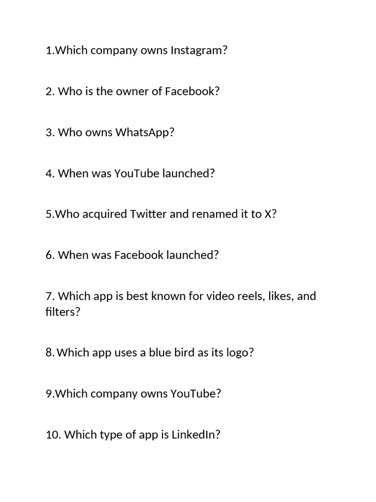 Social Media Day Quiz | PDF