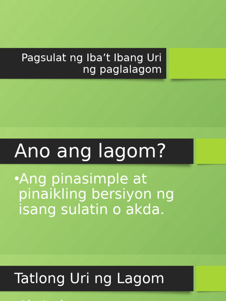 Aralin 2 Pagsulat NG Ibat Ibang Uri NG Paglalagom | PDF