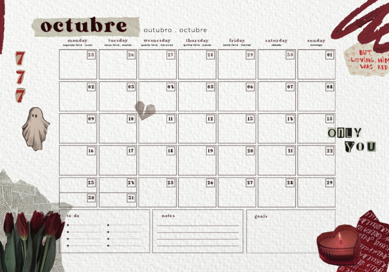 Octuber A5 Calendario | PDF