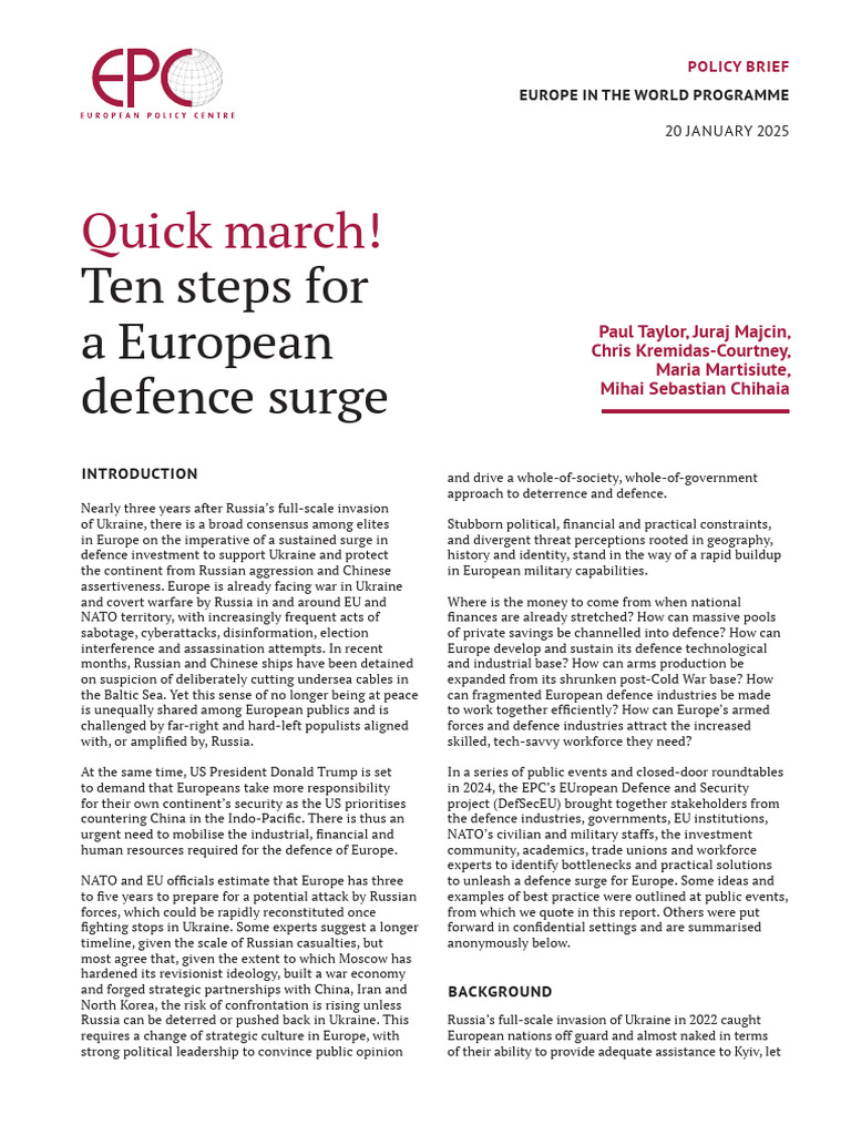 Defence Surge Policy Brief | PDF | European Union | Military