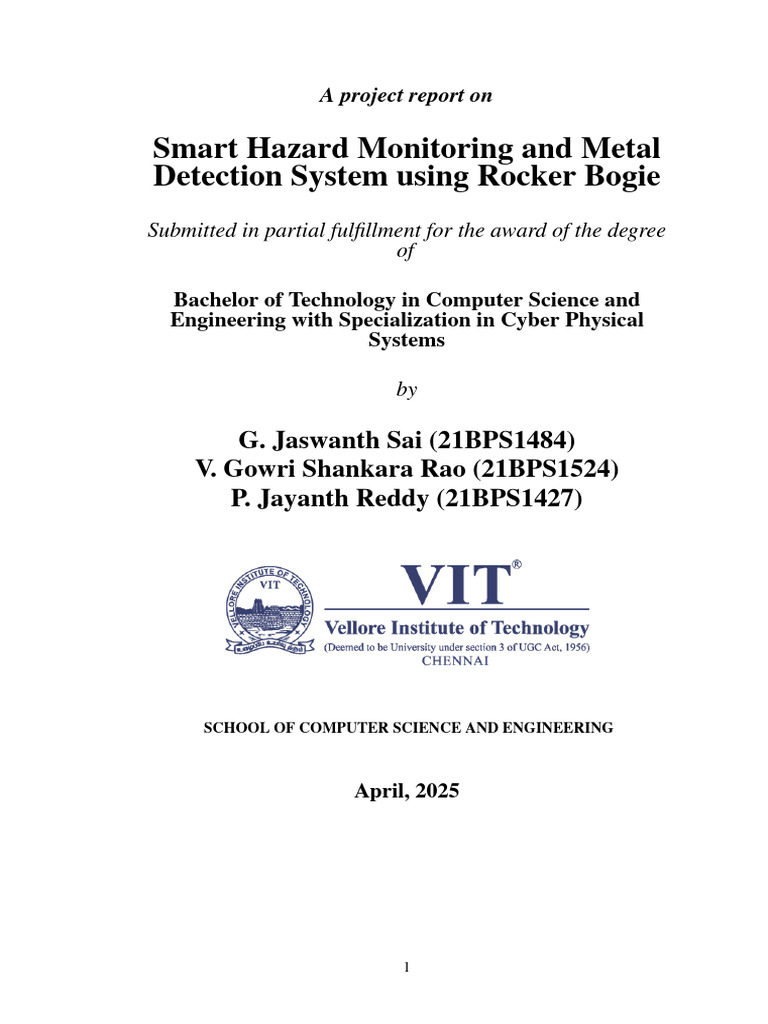 Jayanth Report | PDF | Land Mine | Robotics