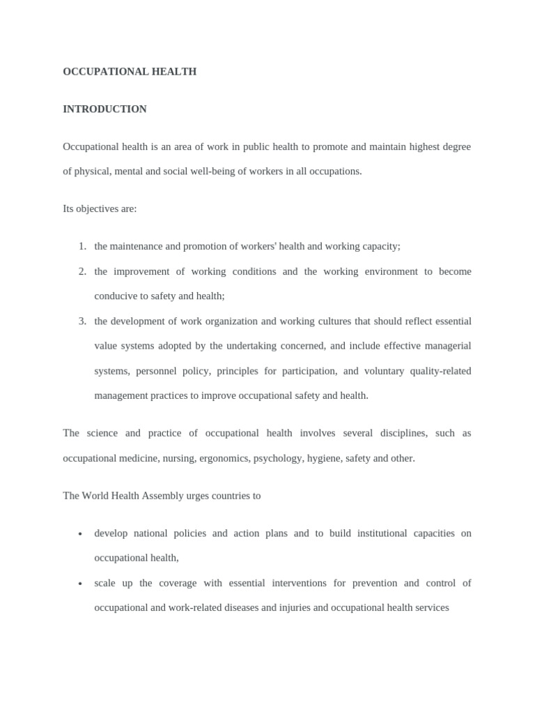 Occupational Health | PDF | Occupational Safety And Health | Labor ...