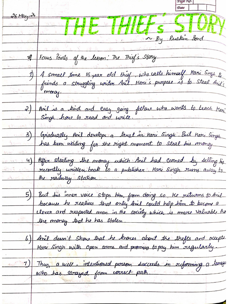(The Thief's Story's) Question Answers | PDF
