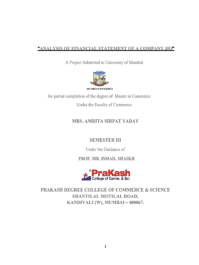 Jio Financial Statement Analysis 2023 | PDF | Income Statement ...