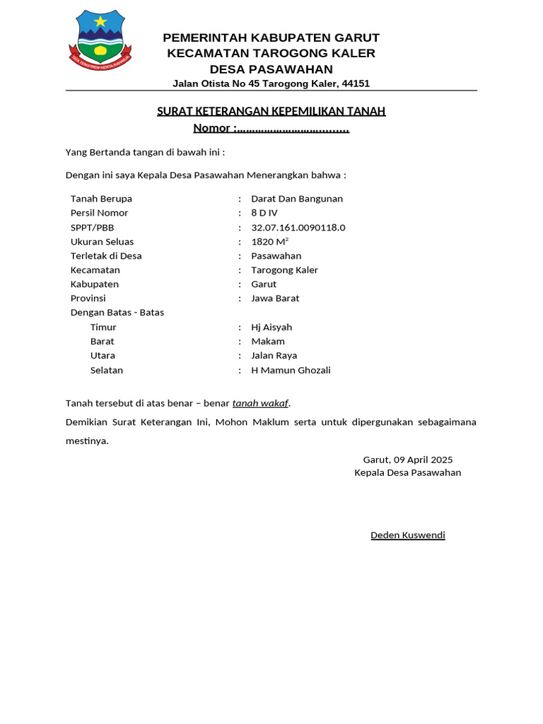 Surat Keterangan Desa | PDF