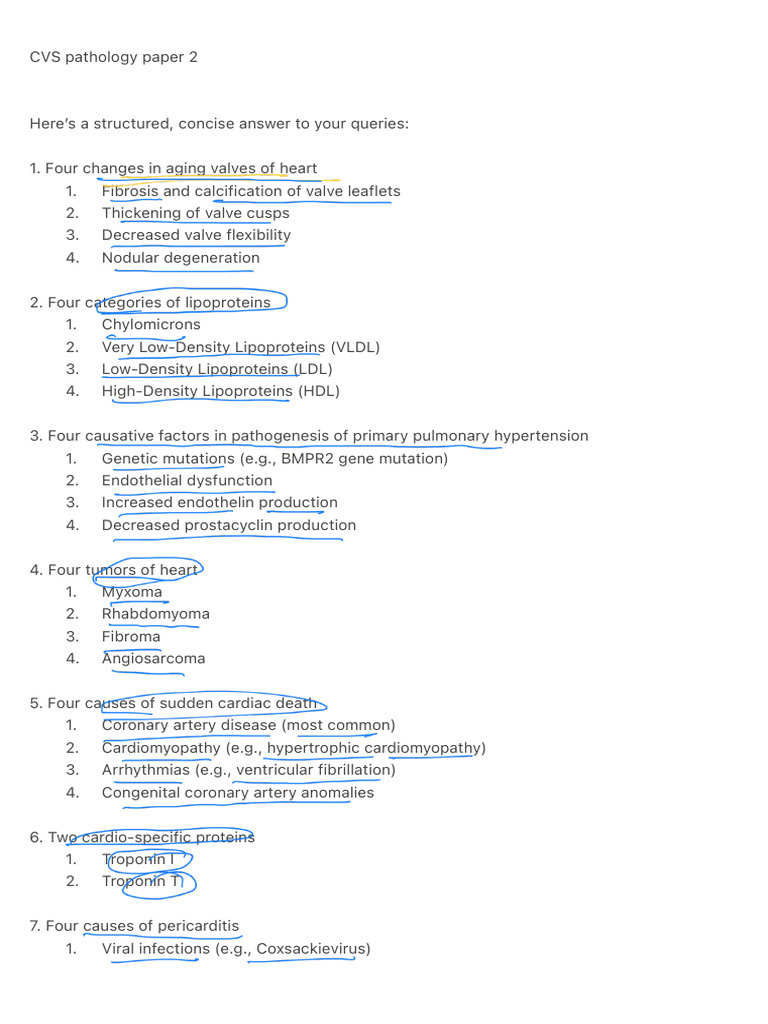 CVS Pathology Paper 2 | PDF | Congenital Heart Defect | Myocardial ...
