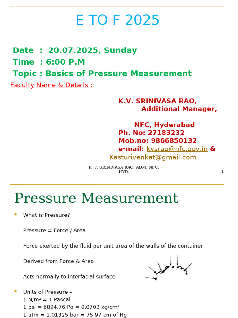 Pressure Measurement | PDF | Pressure Measurement | Pressure