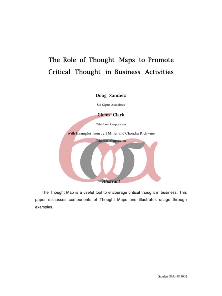 The Role of Thought Maps To Promote Critical Thought in Business ...