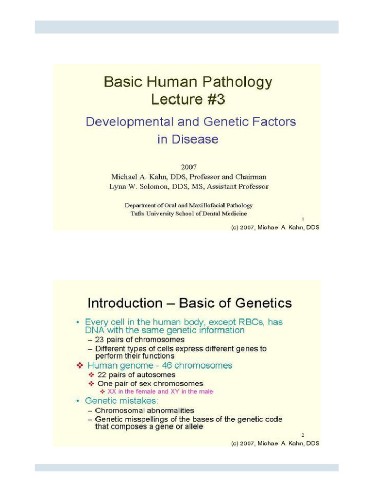 3 Developmental and Genetic Factors in Disease | PDF | Genetic Disorder ...