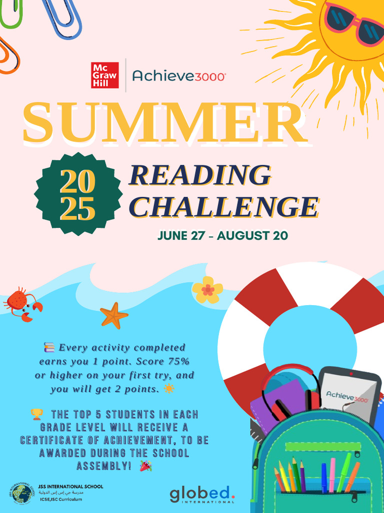 Achieve3000 Summer Reading Challenge SY 2025-26 (JSSIS) Fin | PDF