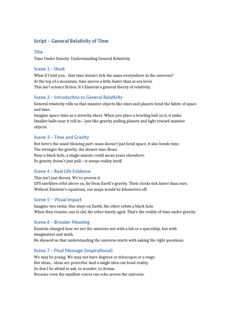 Script General Relativity of Time en | PDF