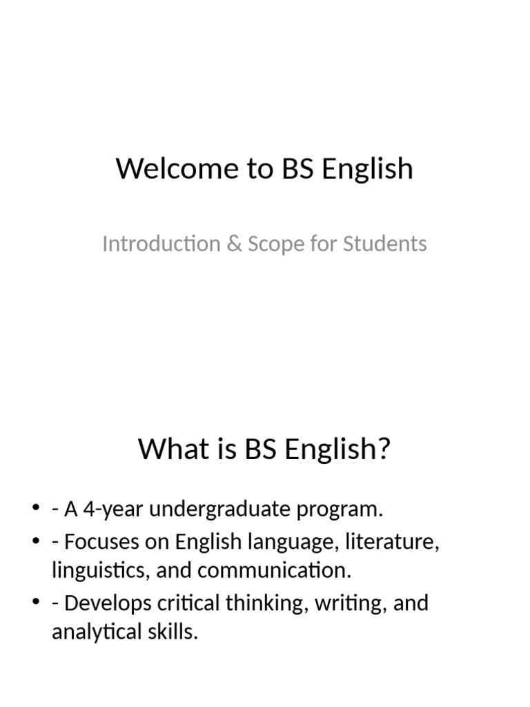Overview of BS English Program | PDF