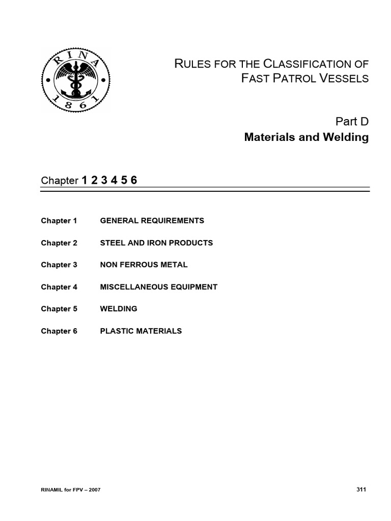 Fast Patrol Vessel Materials & Welding Rules | PDF | Pipe (Fluid ...