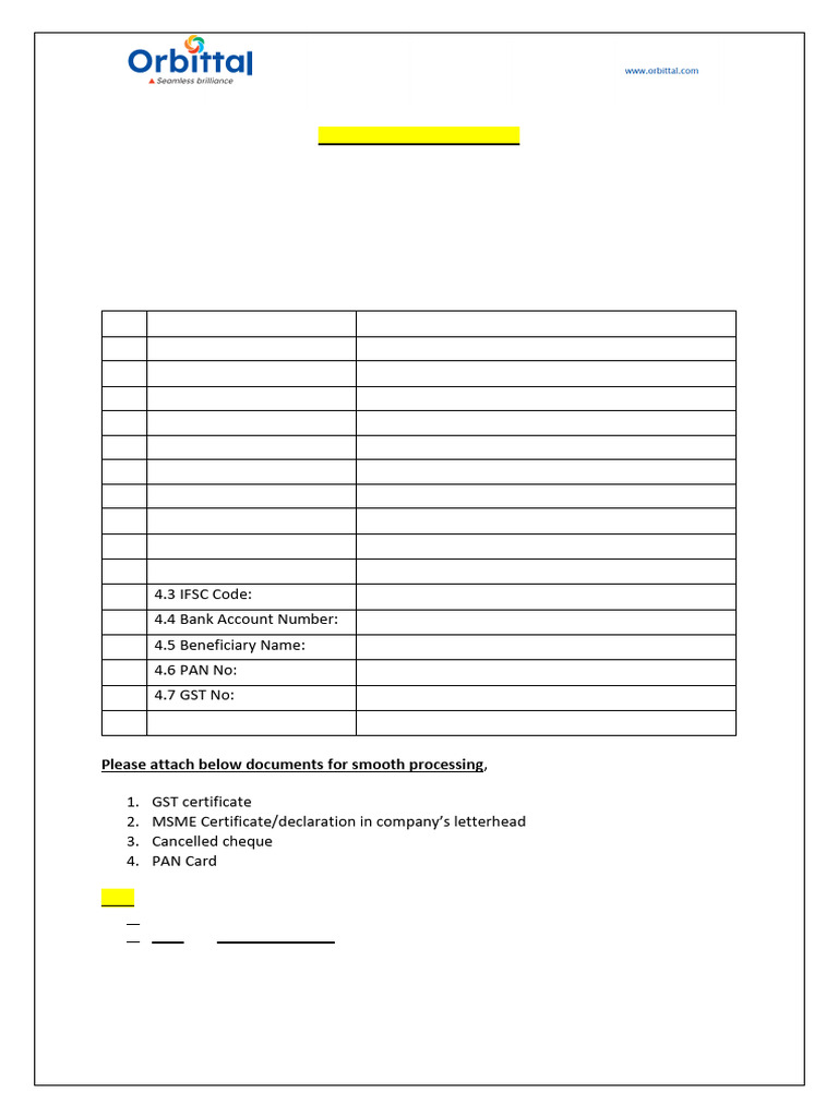 Vendor Registration Requirements and Documents | PDF