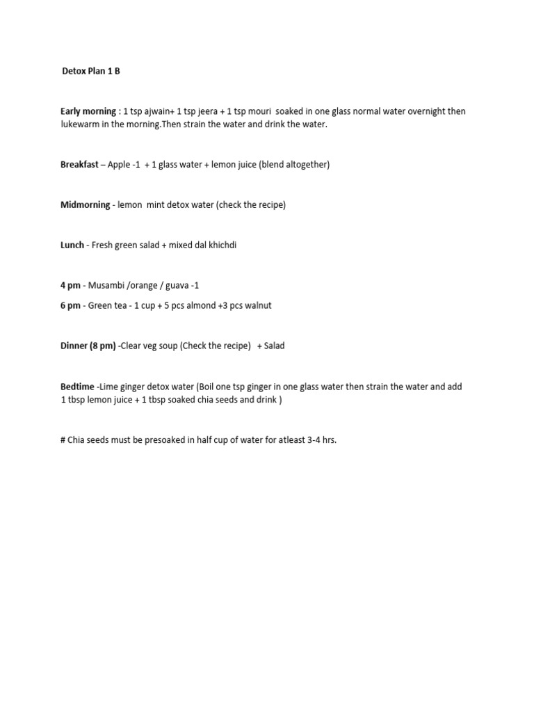 Detox Plan 1 B-4 | PDF